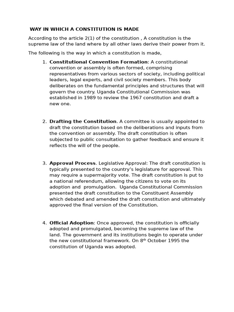 How a Constitution is Made | PDF