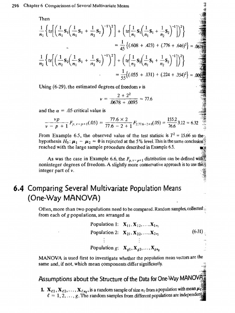 Multivariate Analysis of Variance | PDF