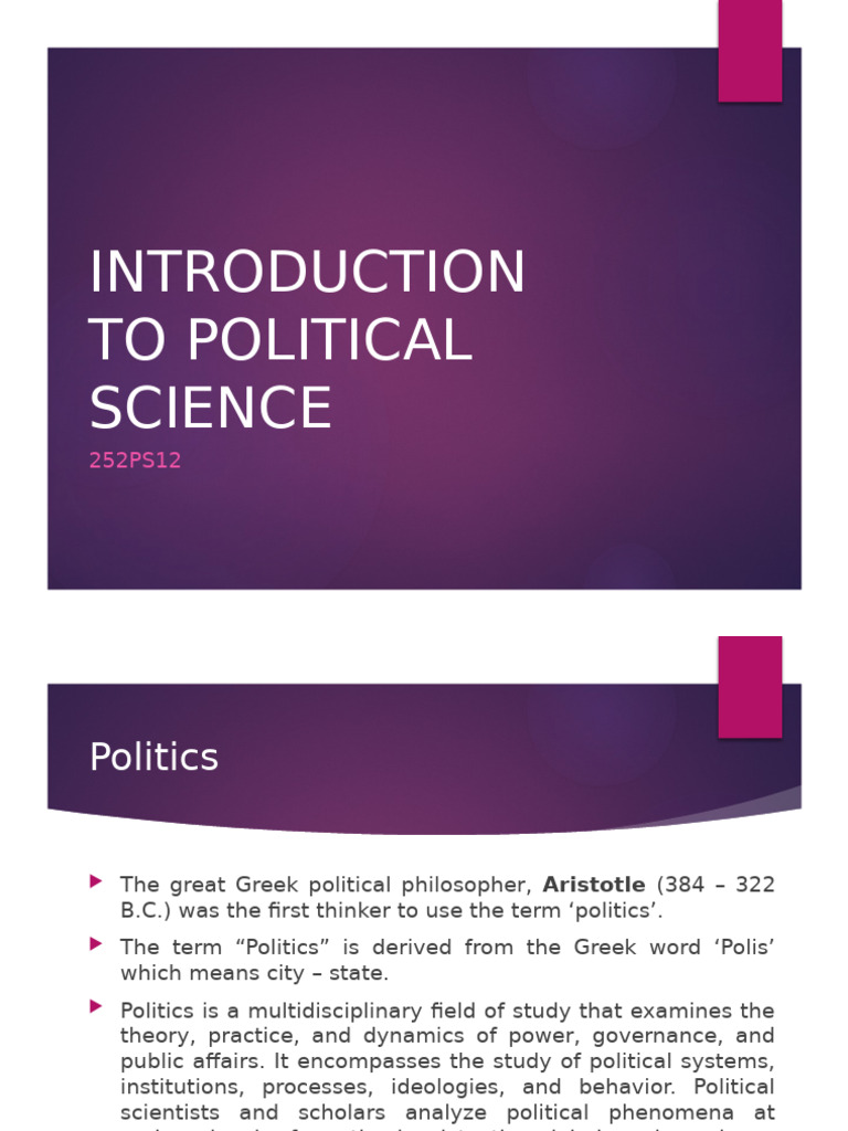 Introduction To Political Science | PDF | Political Science | Science
