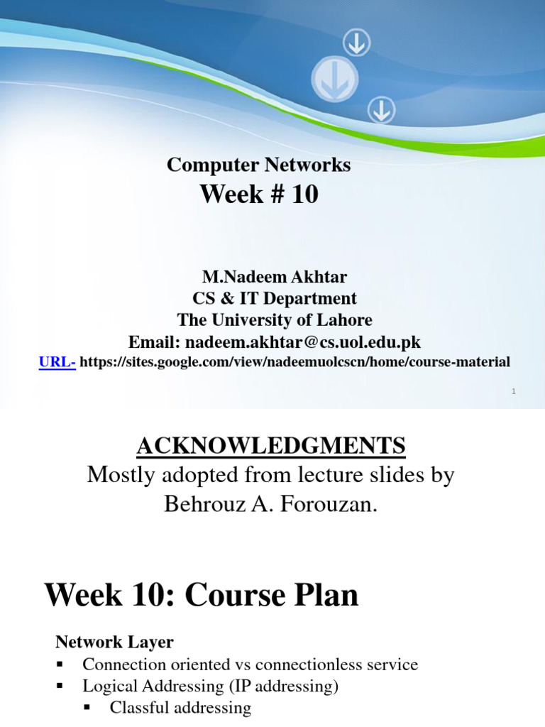 03-12-24 05-12-24 Lecture Notice (Wk10) | PDF | Internet Protocols | Ip Address