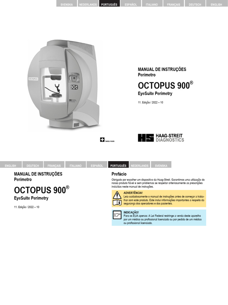 Manual do Perímetro Octopus 900 | PDF | Sistema visual | Patologia