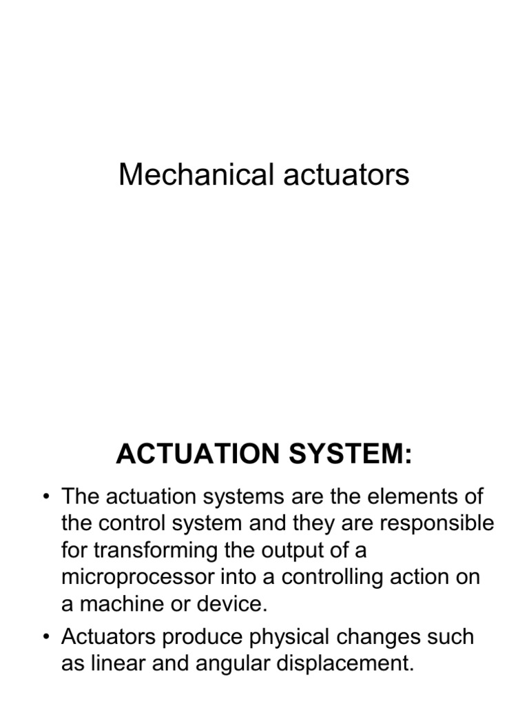 Mechanical Actuators | PDF | Gear | Belt (Mechanical)