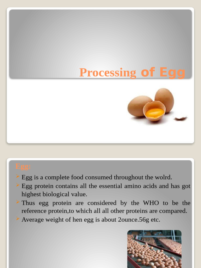 Processing of Egg | PDF | Packaging And Labeling | Carbon Dioxide