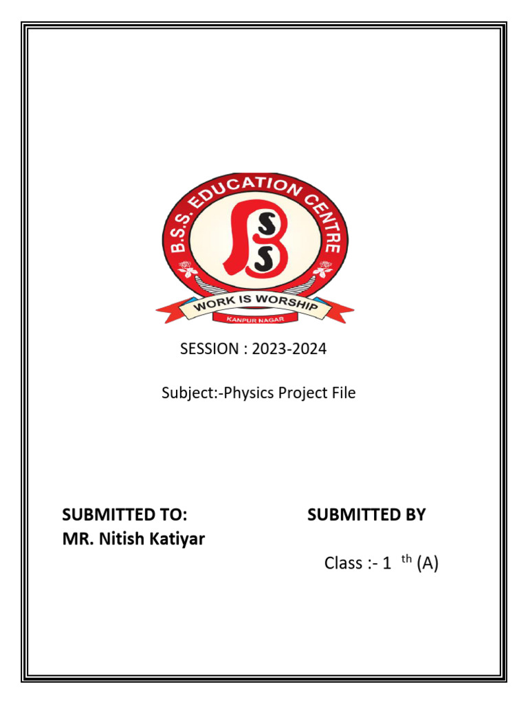 Raza Physics Project Work | PDF