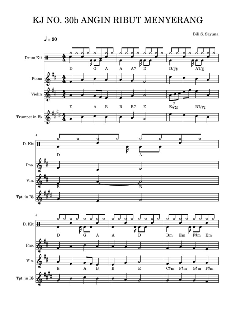 KJ No. 30b Angin Ribut Menyerang (Bili S. Sayuna) | PDF