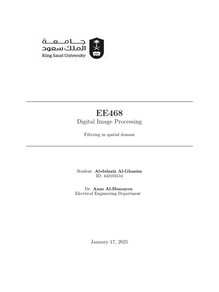 Spatial Image Filtering in MATLAB | PDF | Signal Processing