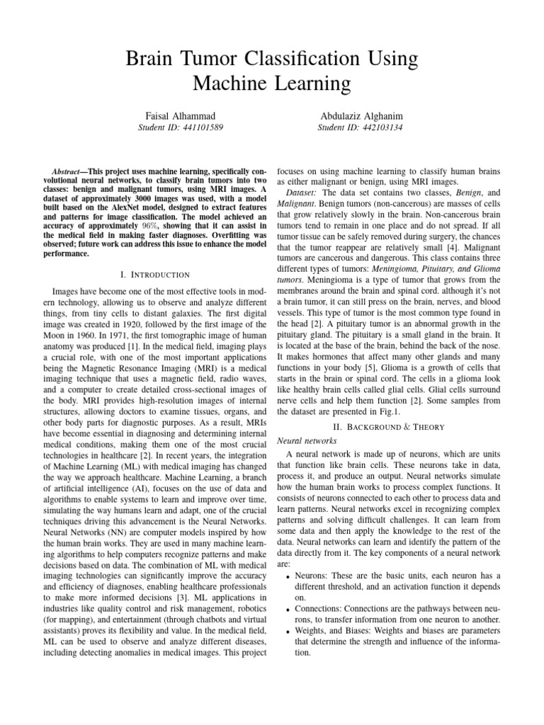 Brain Tumor Classification with CNNs | PDF | Artificial Neural Network ...