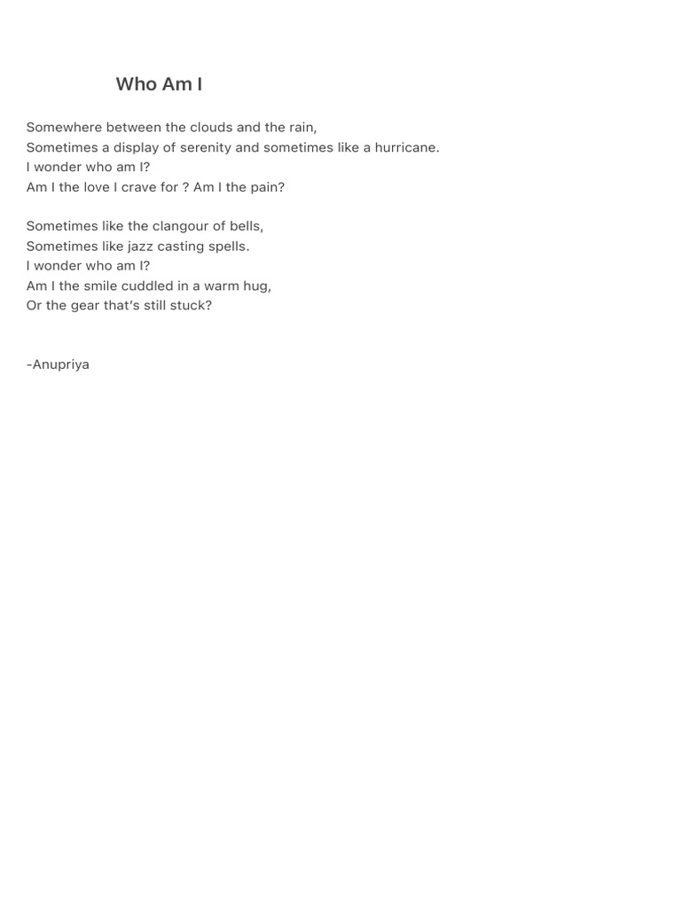 Who Am I | PDF