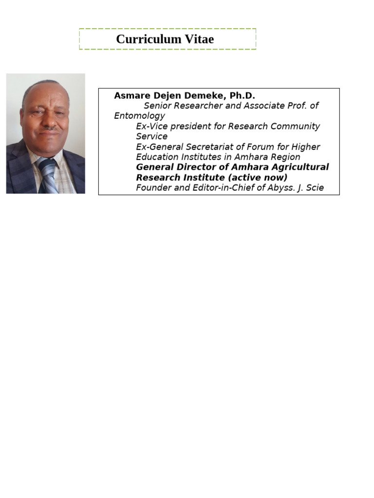 Asmare CV2025 | PDF | Agriculture