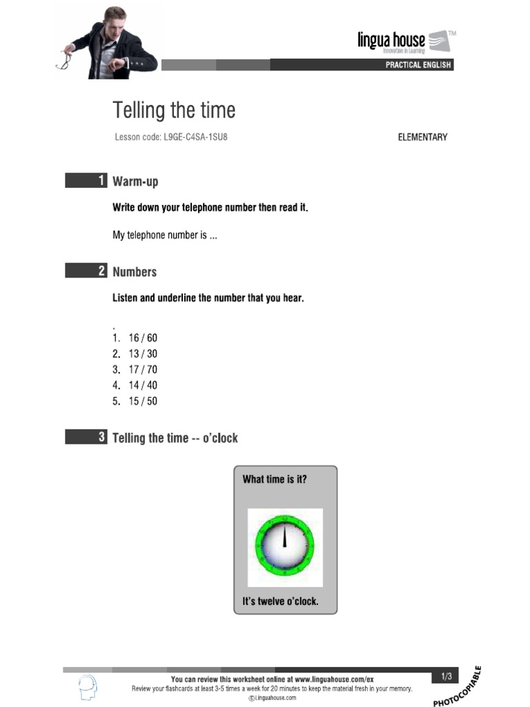 Telling Time: A Quick Guide | PDF