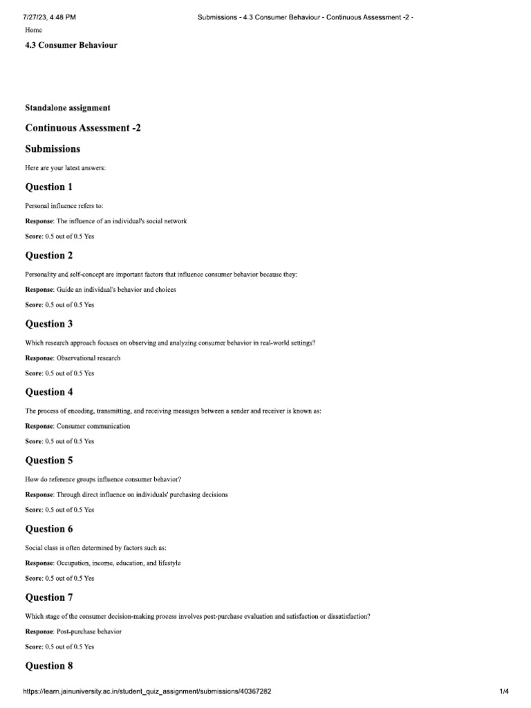 consumer behaviour 2 | PDF | Consumer Behaviour | Behavior