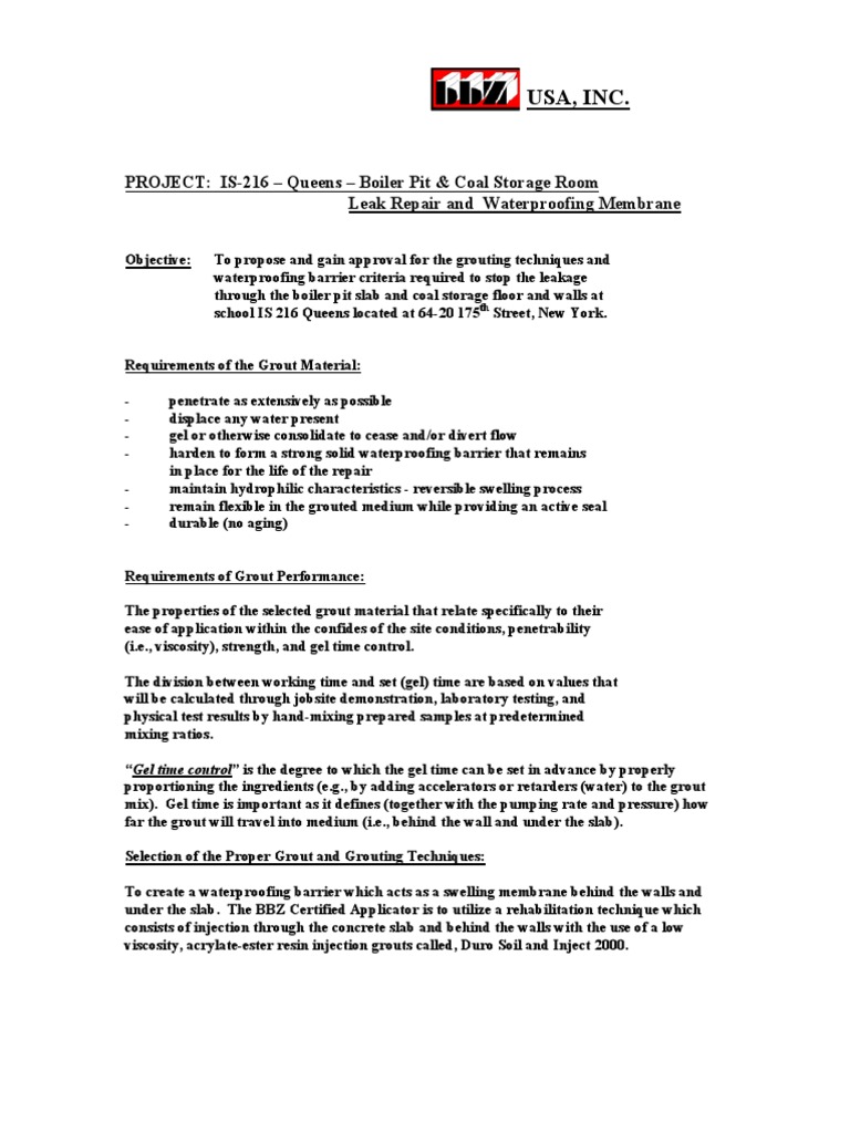 Method Statement Pit Water Proofing Pdf Concrete Soil
