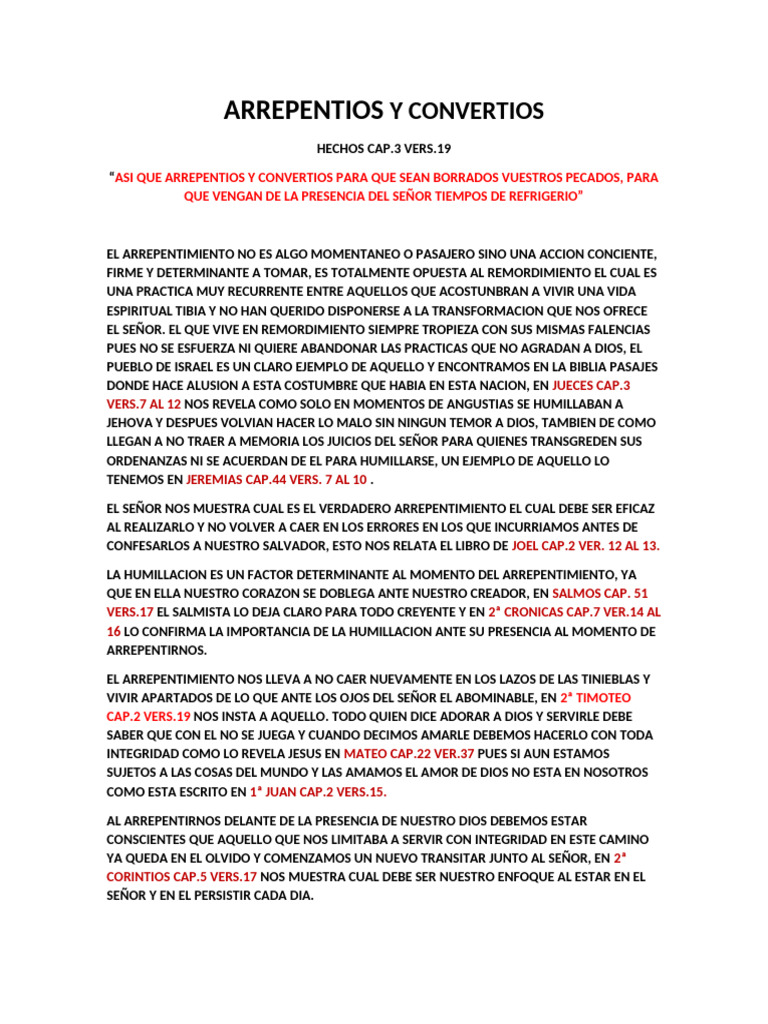 Arrepentios y Convertios | PDF | Cristo (título) | Pecado