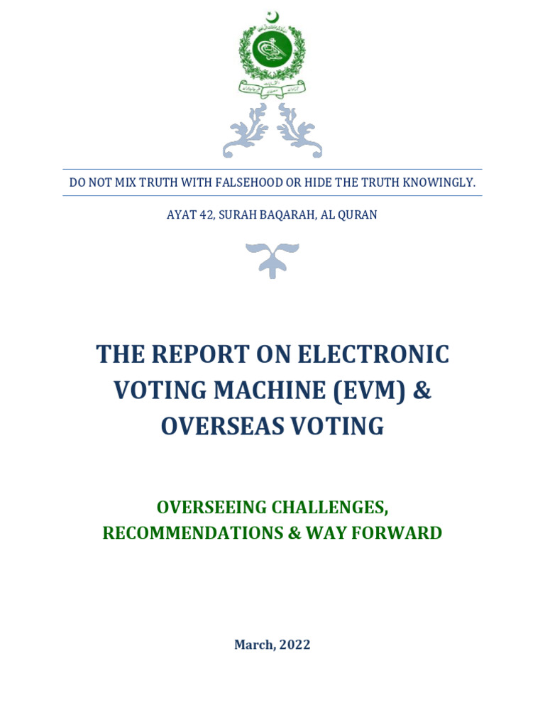 EVM & OV Final Report | PDF | Electronic Voting | Voting Machine