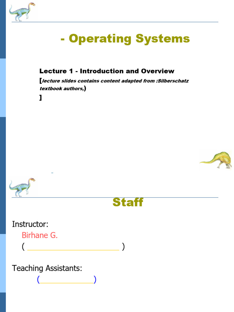 Introduction to Operating Systems Concepts | PDF | Operating System ...