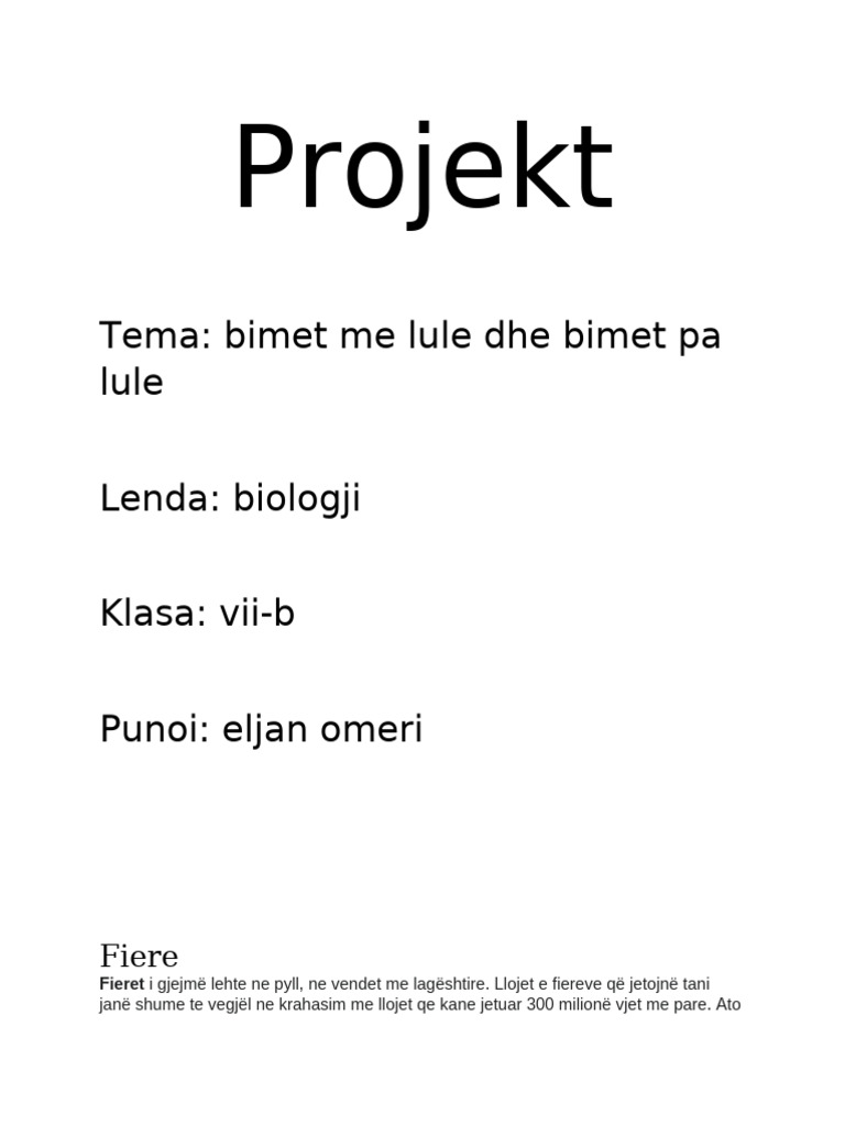 Bimet Me Lule Bimet Pa Lule | PDF