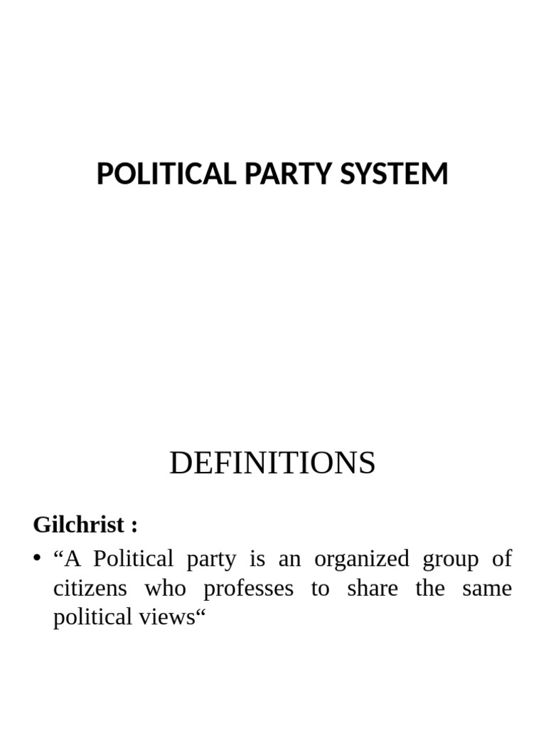 POLITICAL PARTY SYSTEM | PDF | Political Parties | Accountability