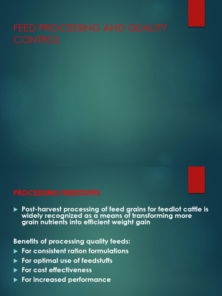 Feed Processing and Quality Control | PDF | Animal Feed