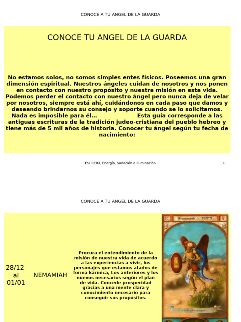 Conoce Tu Angel de La Guarda | PDF | Reiki | Ángel guardian