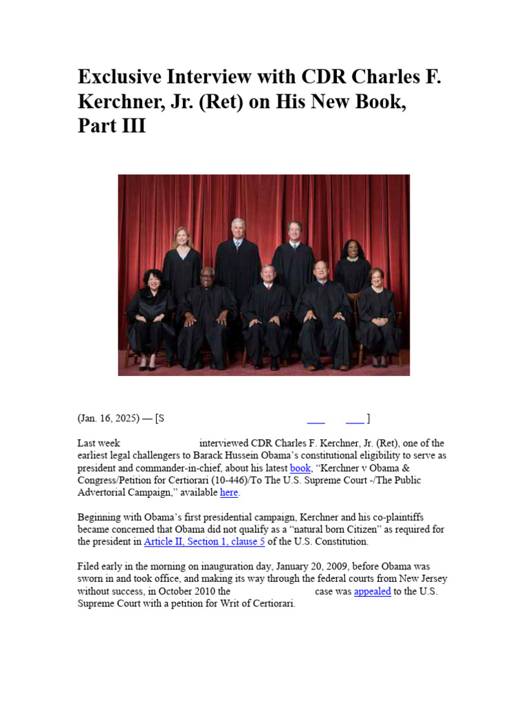 Exclusive Interview With CDR Charles F Kerchner, Jr. (Ret) On His New ...