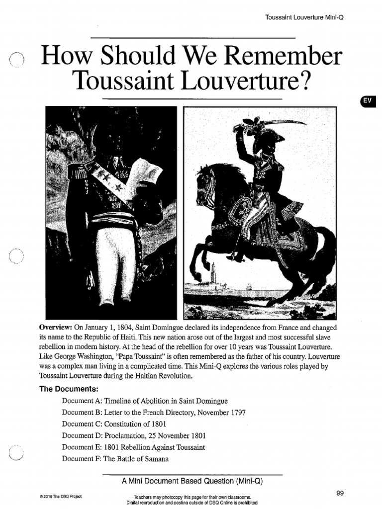 DBQ Toussaint Louverture | PDF
