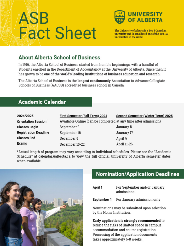University of Alberta Factsheet | PDF | Academic Term | Master Of ...