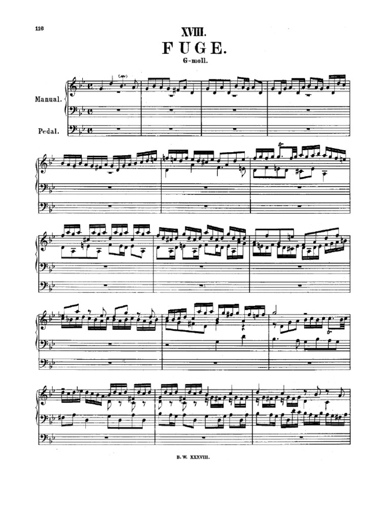 J.S. Bach - Fuga em Sol Menor BWV 578 | PDF
