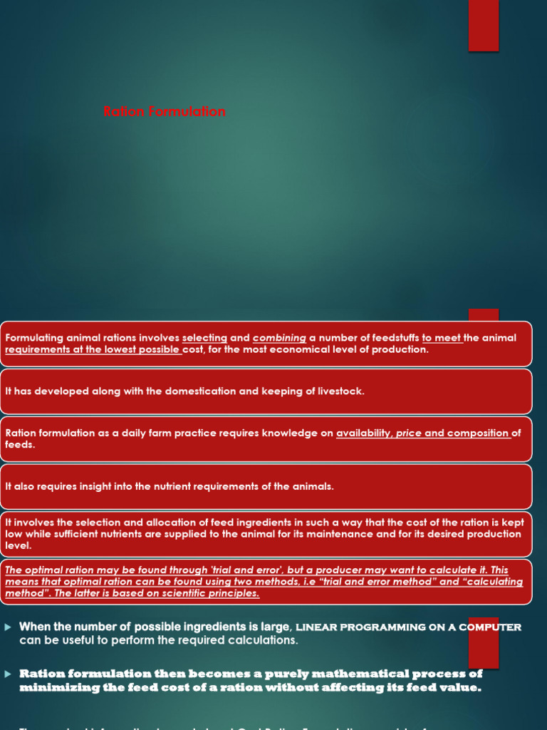 Ration Formulation (4) | PDF