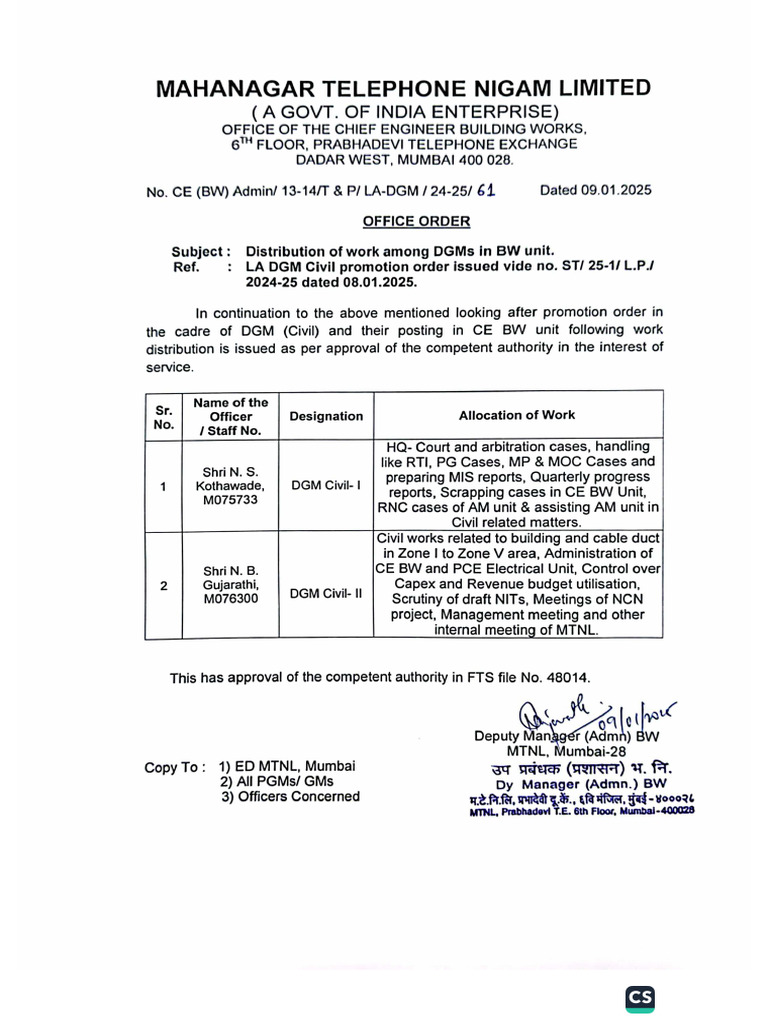 Work Distribution Order of LA DGMs | PDF