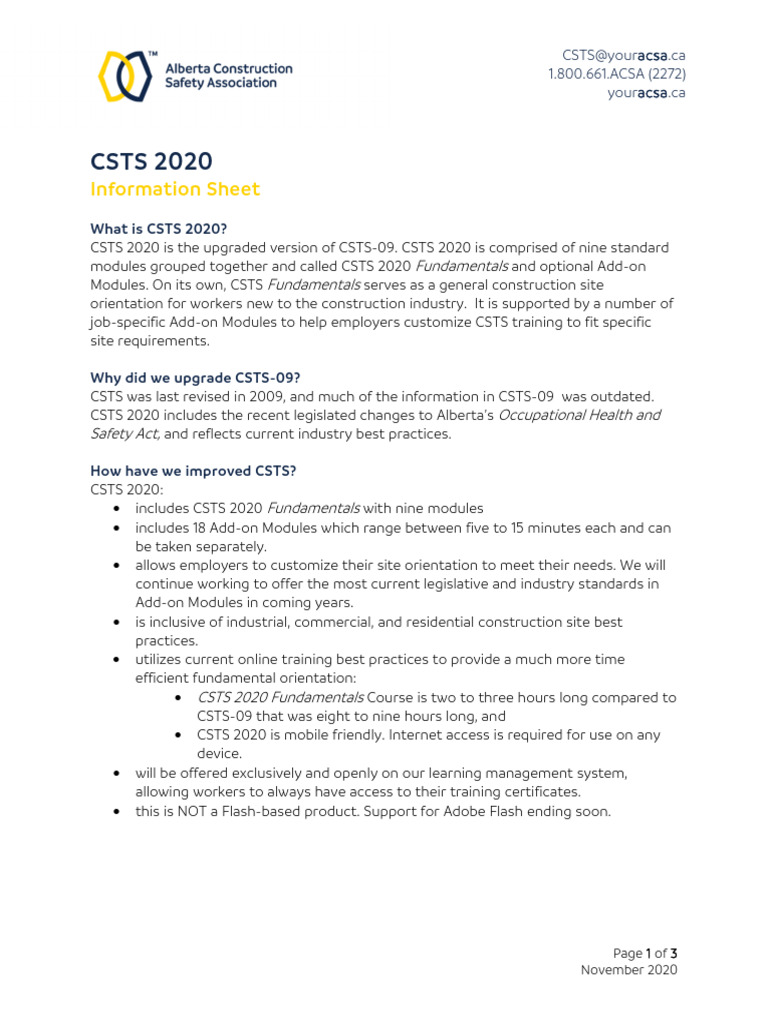 CSTS 2020 Faq - Dec2021 | PDF