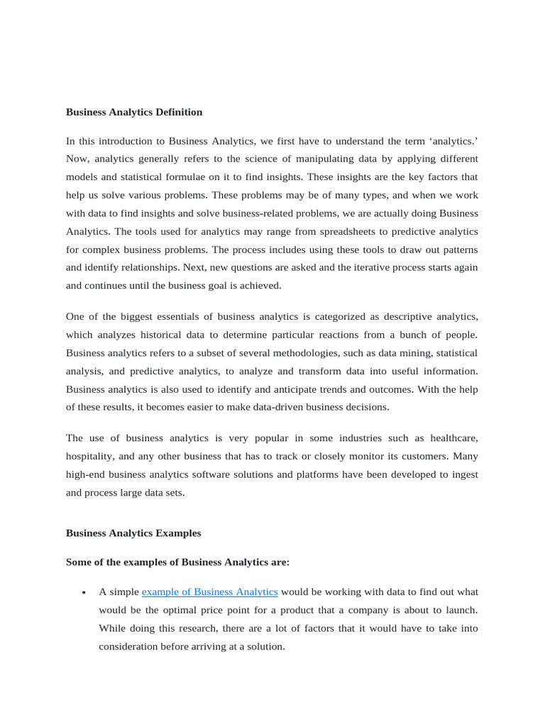 Business Analytics (1) | PDF | Machine Learning | Analytics