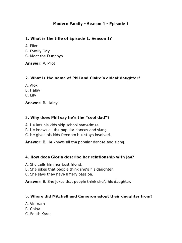 Modern Family – Season 1 – Episode 1 | PDF