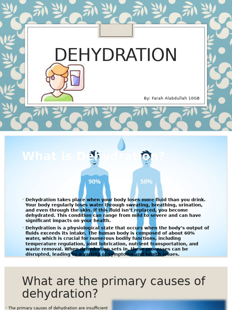 Understanding Dehydration and Recovery | PDF | Dehydration | Clinical ...