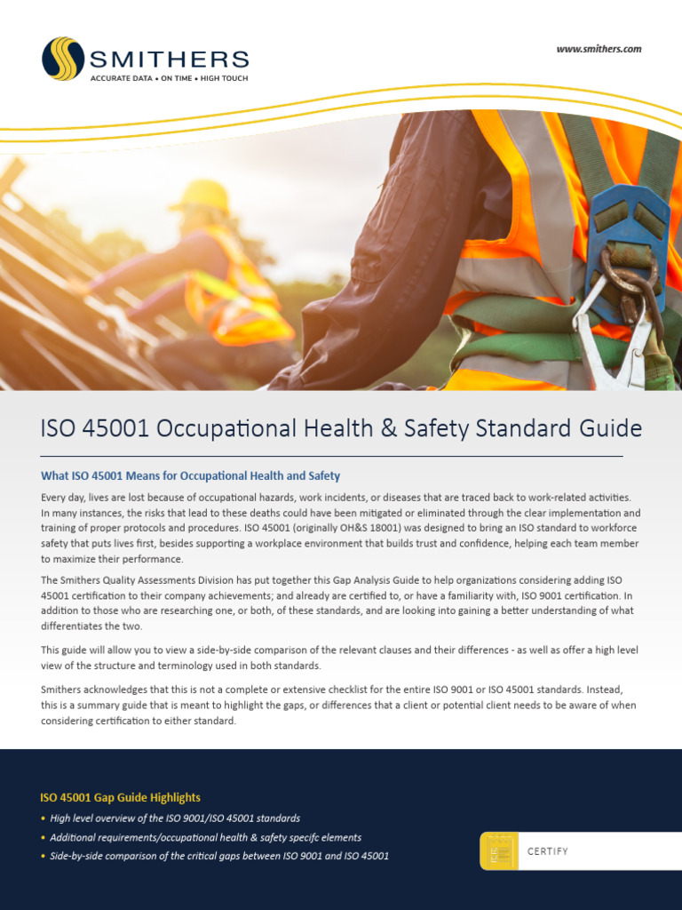 Iso 45001 Oh S Standard Guide | PDF | Iso 9000 | Occupational Safety ...
