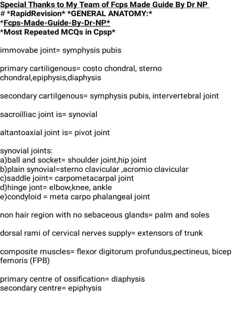 General Anatomy & Spinal Cord Notes by DR NP | PDF | Spinal Cord ...