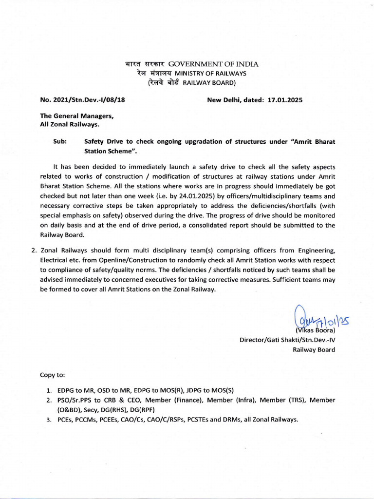 Safety Drive for Amrit Bharat Stations | PDF