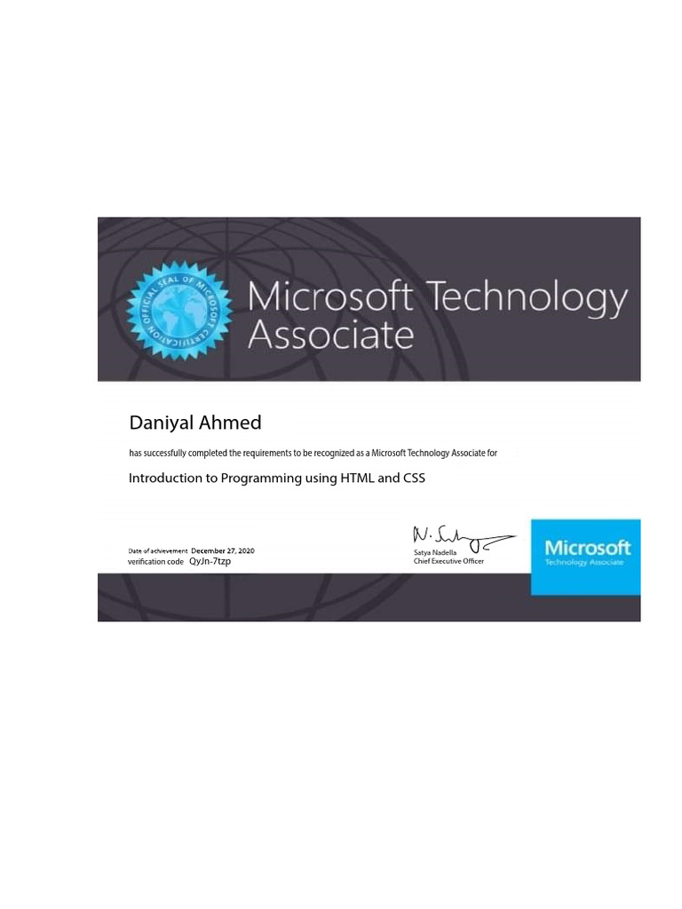 MICROSOFT CERTIFICATE | PDF