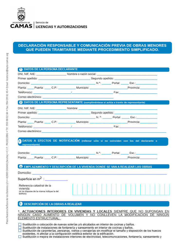 Modelo Declaracion Responsable Obra Menor | PDF | Andamio | Techo