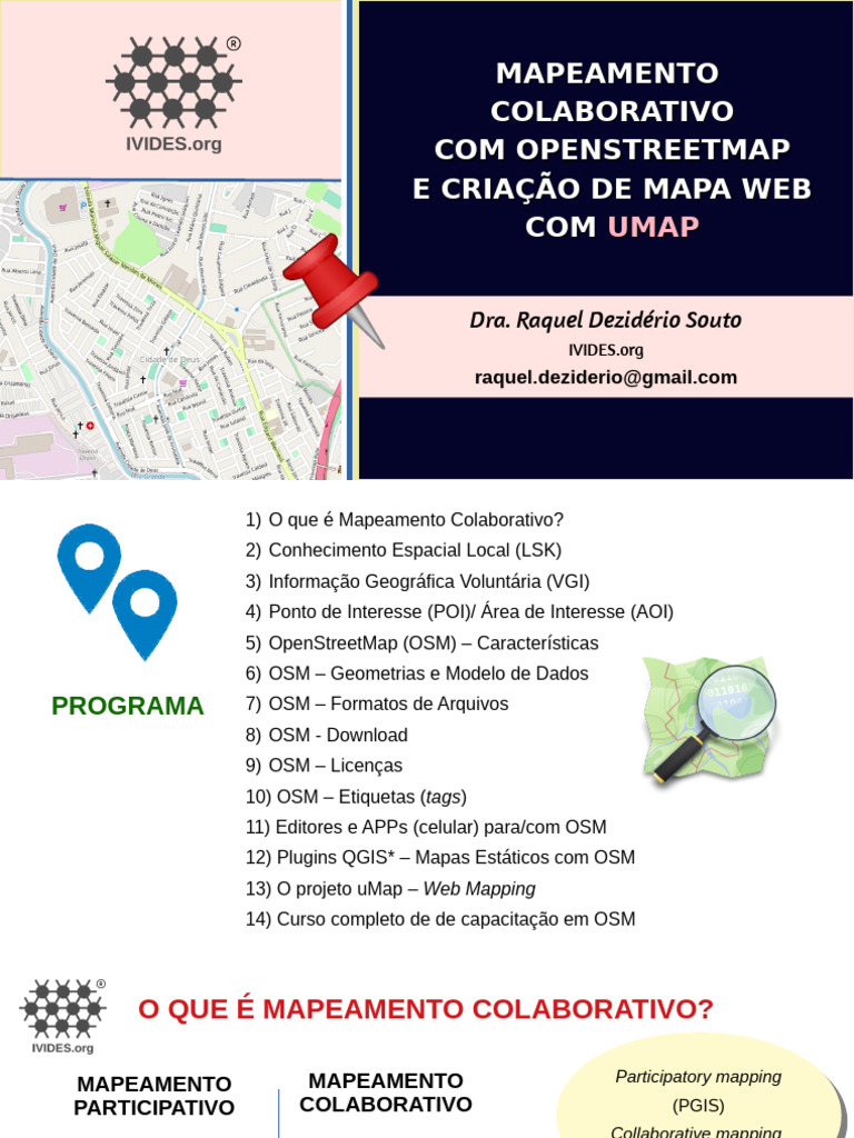 Oficina Sobre Mapeamento Com OpenStreetMap e Criação de Mapa Web Com ...