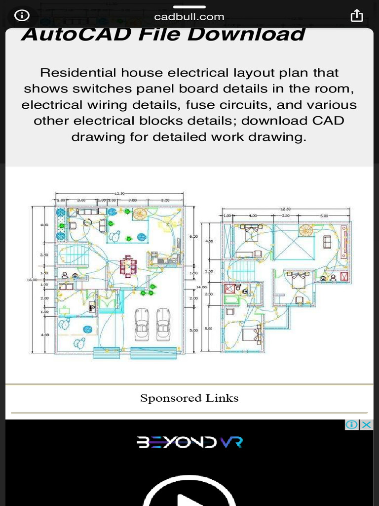 House Wiring Plan Drawing AutoCAD File Download | PDF