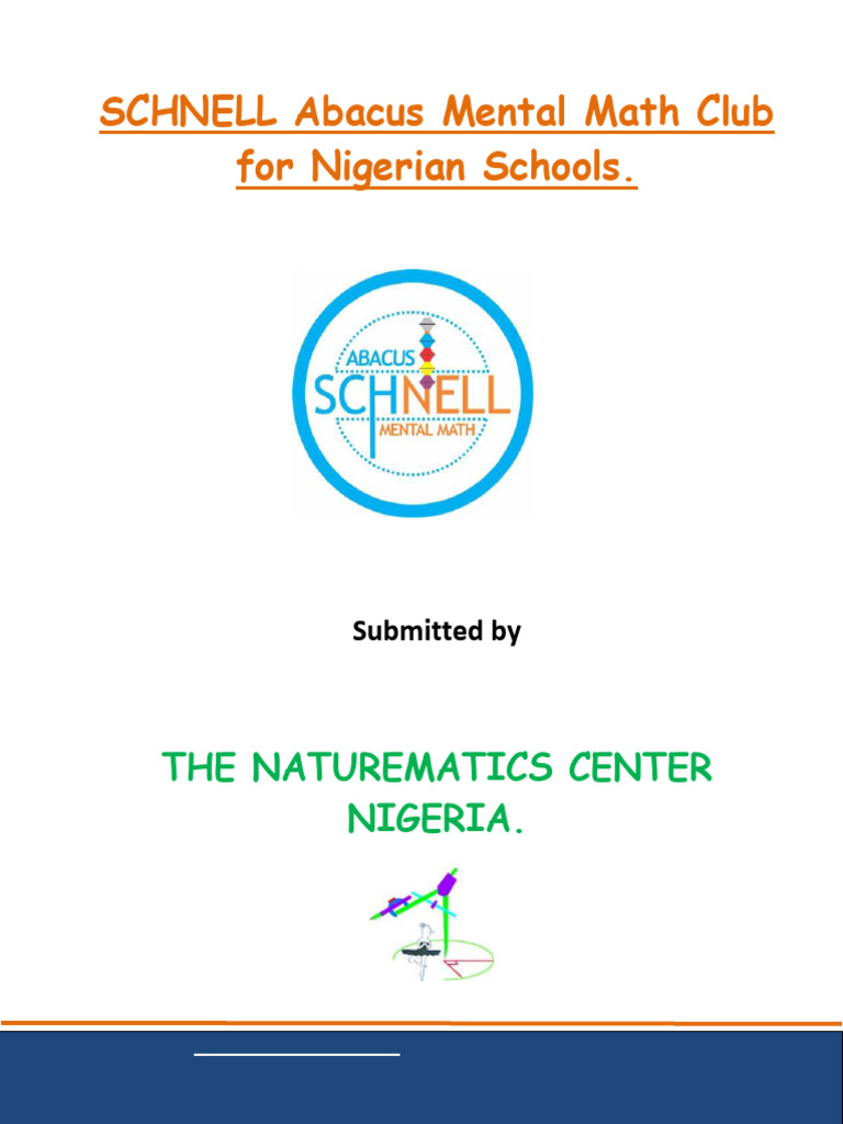 SCHNELL The Abacus Mental Math Club For Nigerian Schools LOW-1 | PDF ...