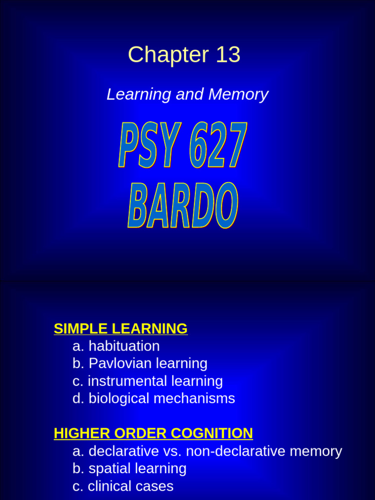 Learning and Memory Chapter 13 | PDF | Classical Conditioning | Learning