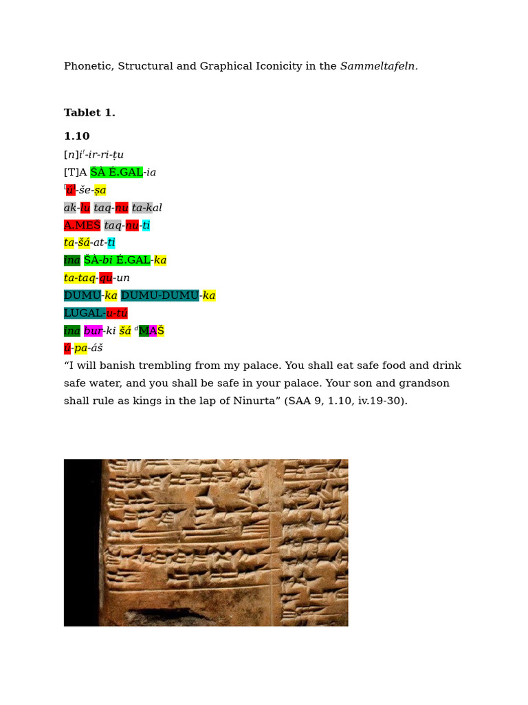 Phonetic, Structural and Graphical Iconicity in The Sammeltafeln. | PDF