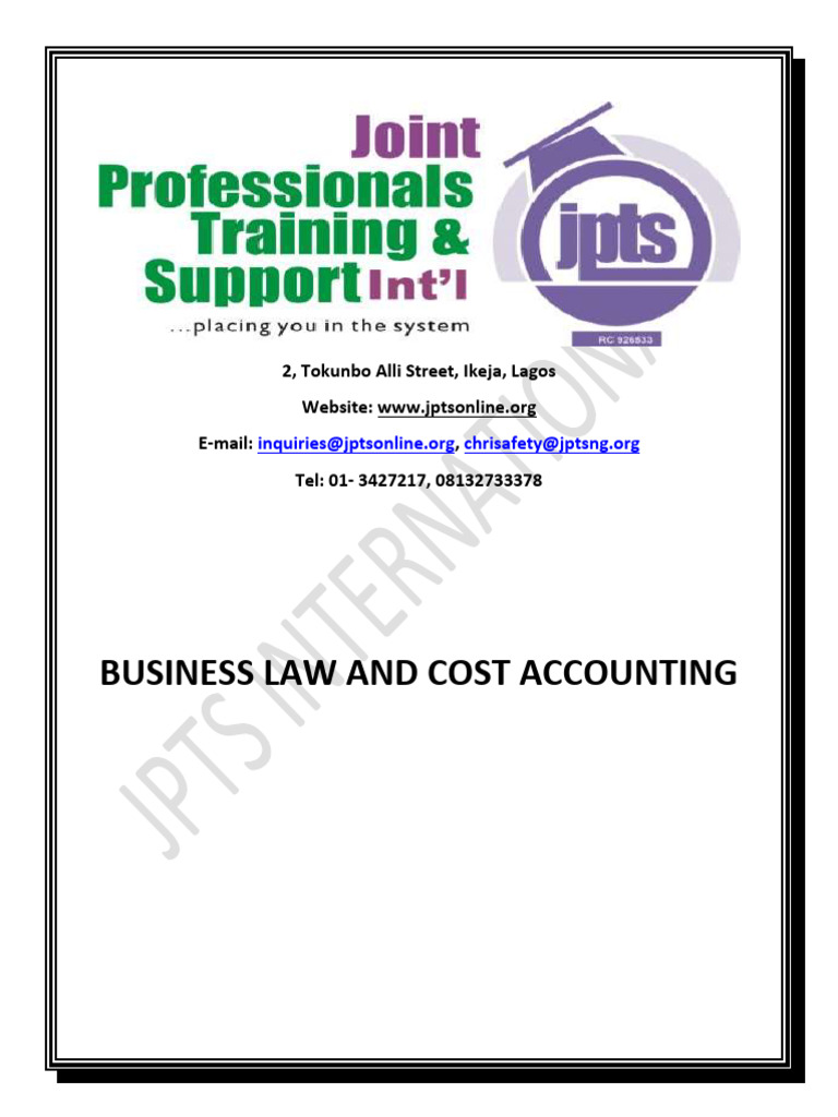 Business Law and Cost Accounting Overview | PDF | Tort | Sources Of Law
