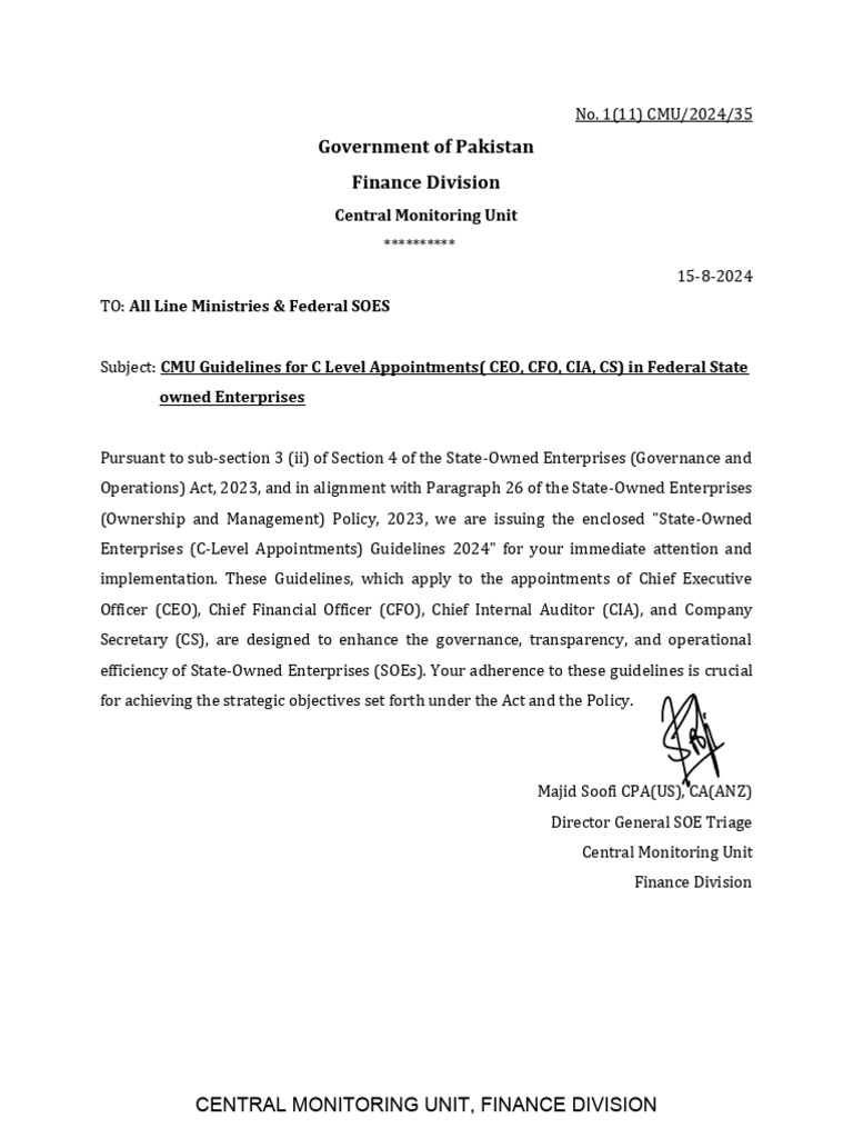 C-Level Appointment Guidelines for SOEs 2024 | PDF | State Owned ...