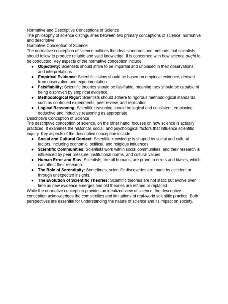 What Are The Normative and Descriptive Conceptions.. | PDF
