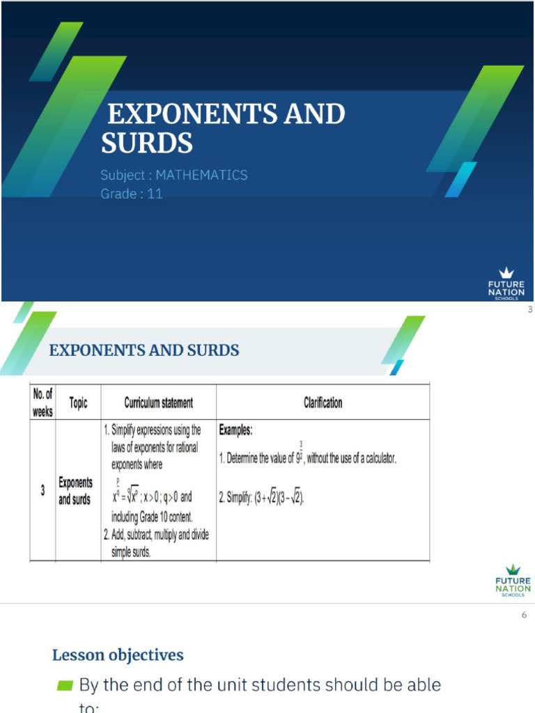 Exponents and Surds 2 | PDF