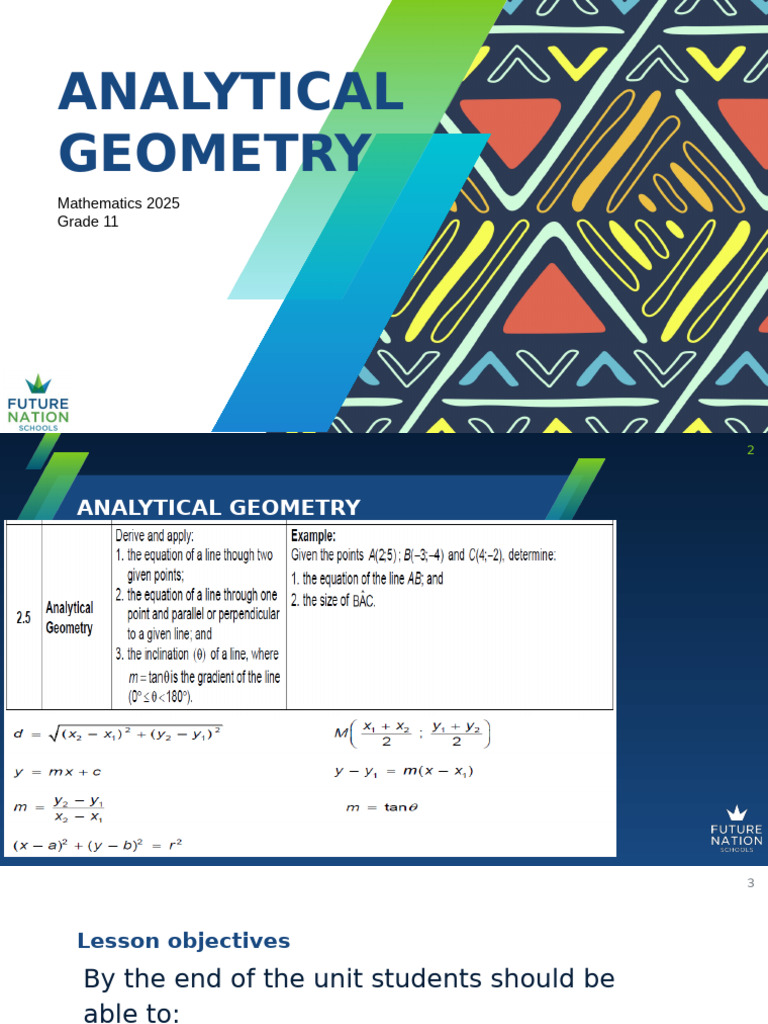 Grade 11 Analytical Geometry Notes Pdf