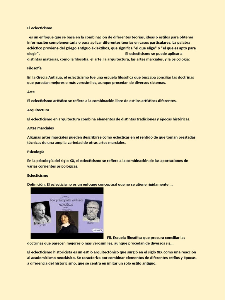 Eclecticismo: Definición y Aplicaciones | PDF