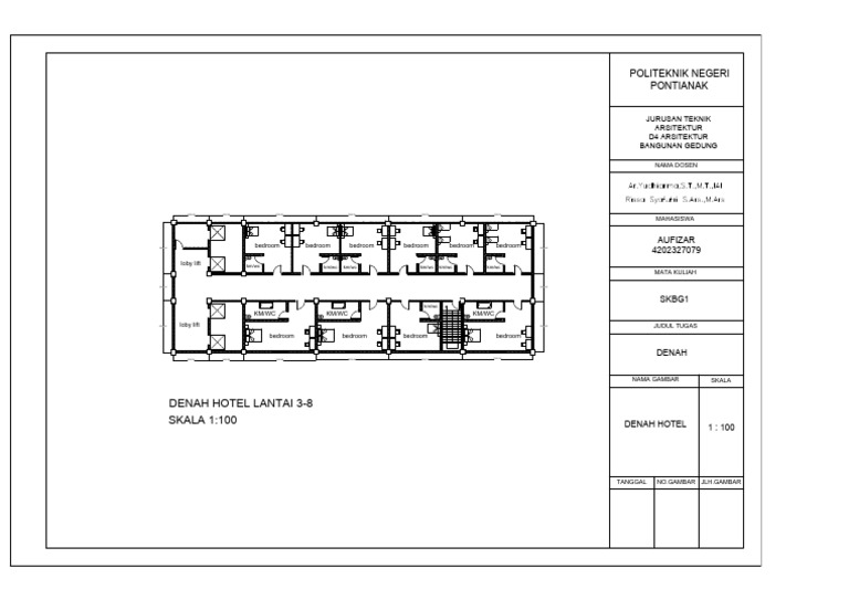 Denah Hotel Lantai 3-8 | PDF